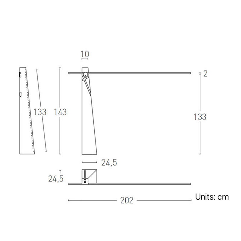 LUMEN CENTER ASTOLFO - solid walnut base, black anodized aluminum arm ...