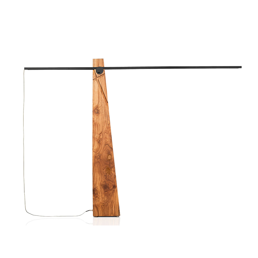 LUMEN CENTER ASTOLFO - solid walnut base, black anodized aluminum arm ...