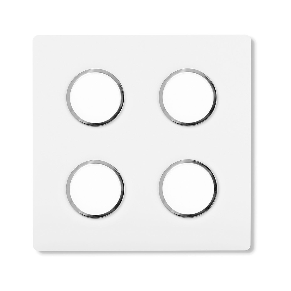 LUMEN CENTER BRICK QUADRO 4 - ft white, chrome rings - LiD Design