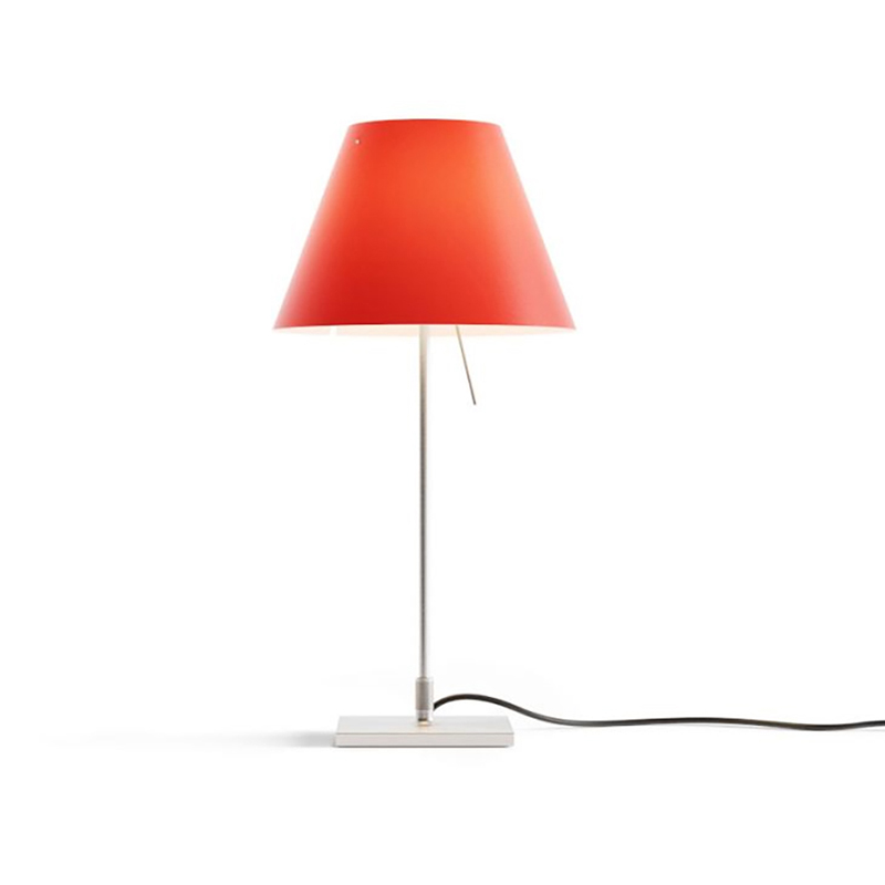 Luceplan COSTANZINA D13pi table - with aluminum base and primary red ...